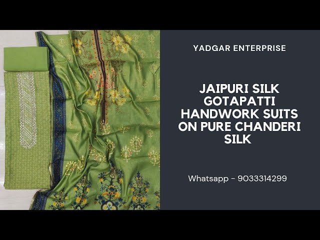 JAIPURI HEAVY HANDWORK-GOTAPATTI UNSTITCHED SUITS - Silk Jaipuri ...