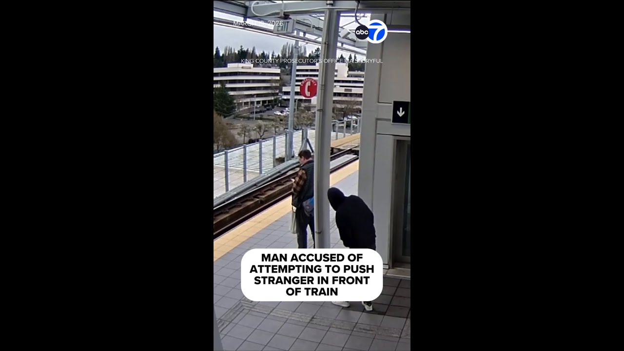 Man pushes stranger toward oncoming train