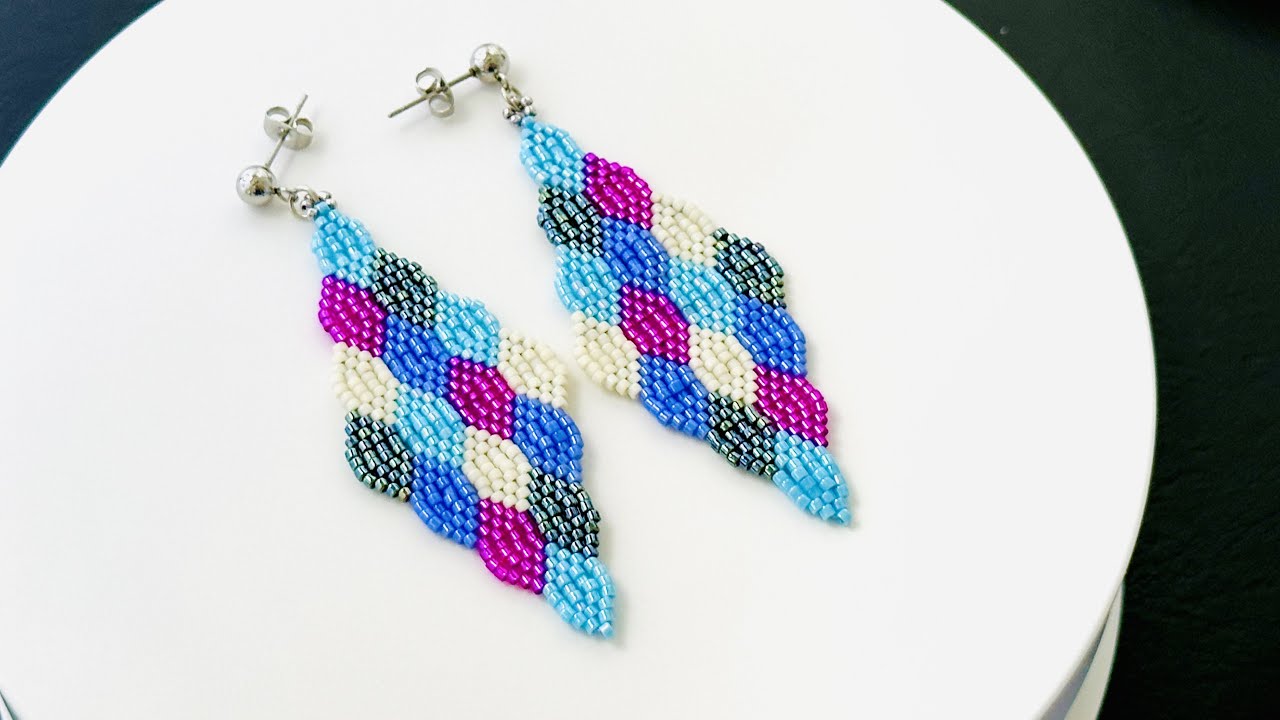 Brick Stitch Beaded earrings || Delica beads Earrings || Super Easy Tutorial