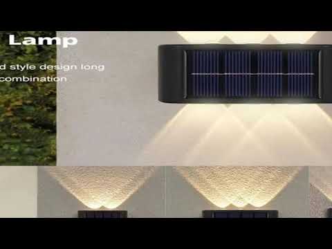4/6/8/10LEDs Solar Wall Lamp Yard Street Decor Light Outdoor Waterproof Up and Down Luminous Lightin