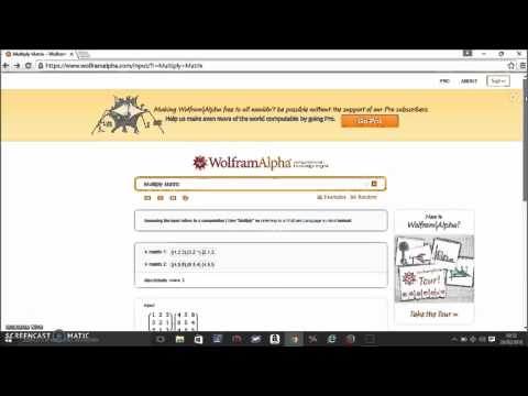 Matrix Multiplication Using Wolfram Alpha
