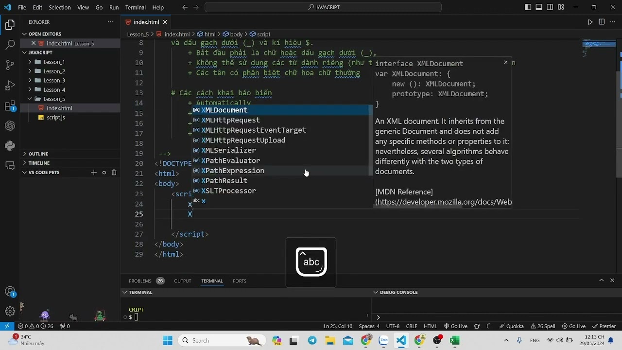 6. Biến trong JavaScript và Automatically(JavaScript Variables )