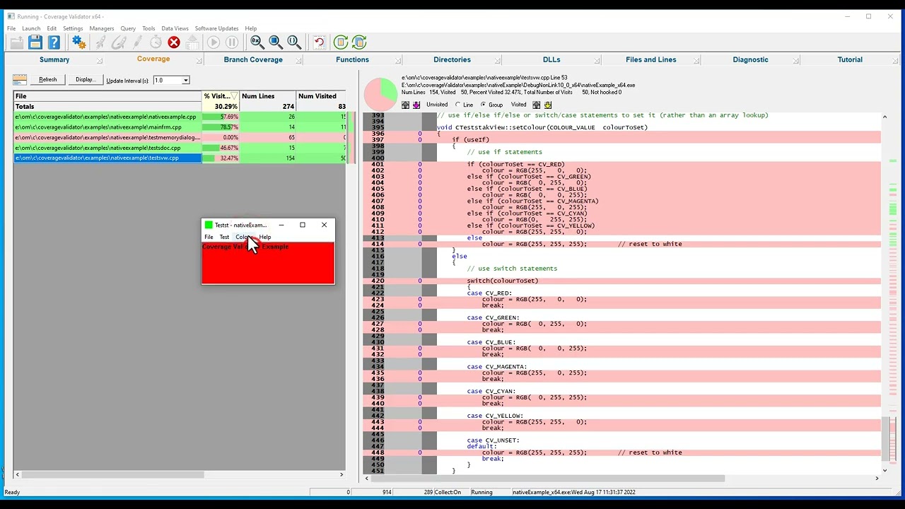 Coverage Validator Overview - code coverage for C / C++ / Delphi / Fortran / VB6 / C# and .Net