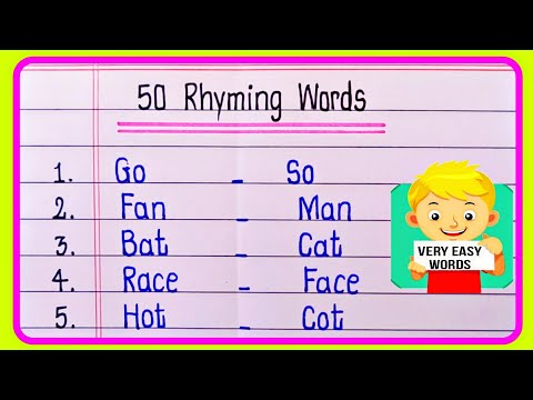 Rhyming words | Rhyming words in English | 50 Rhyming words | Rhyming words list