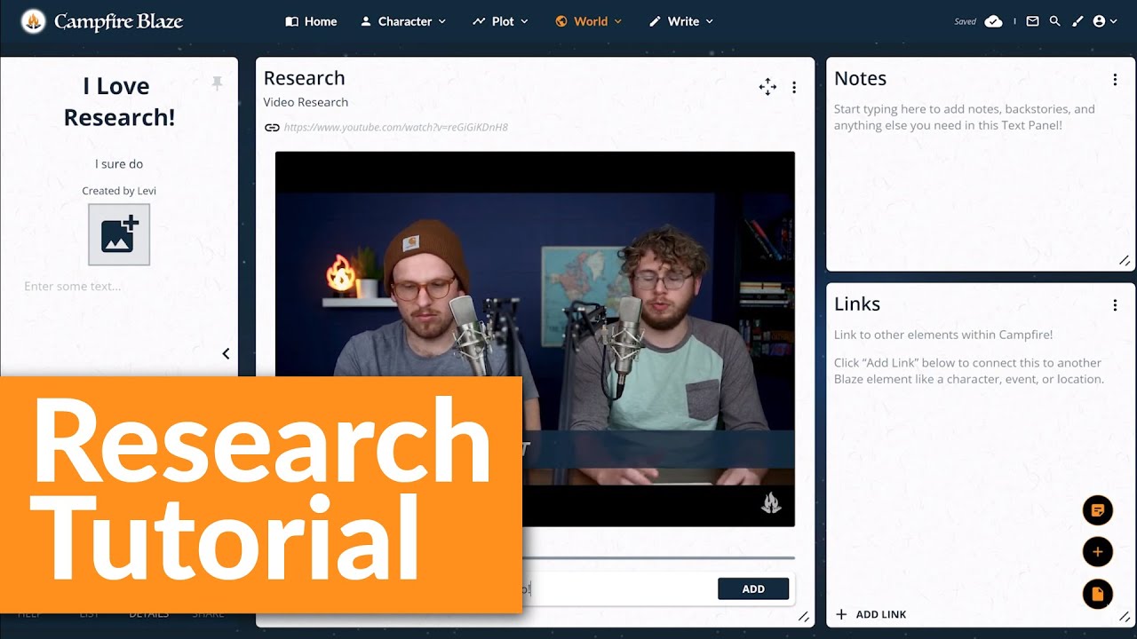 Research - Campfire Write Tutorial