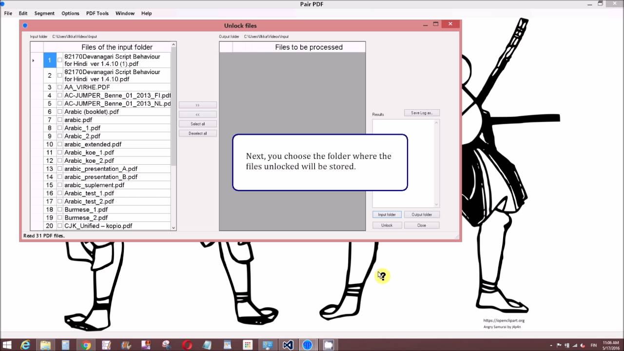 Pairing PDF (18) How to unlock PDF files in batch mode