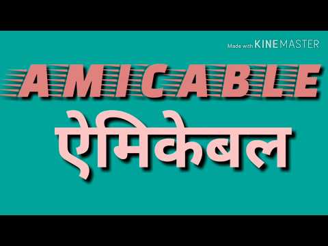 Amicable meaning and its antonyms, synonyms and its use.