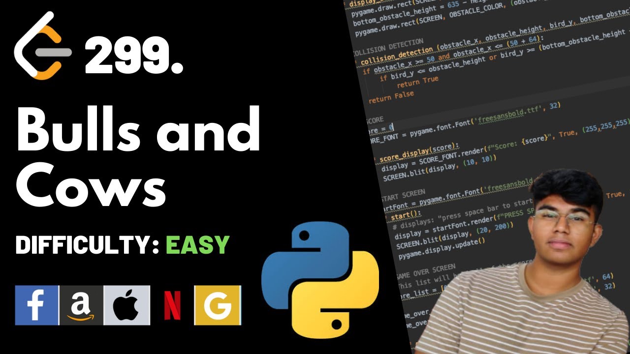 Bulls and Cows | Leet code 299 | Theory explained + Python code
