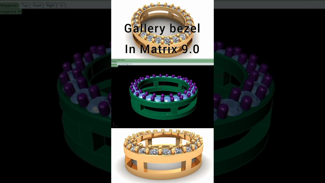 full 👆🏻video link/ How to make gallery bezel in Matrix 9.0 #tutorial #matrix #jewellery #3dmodeling