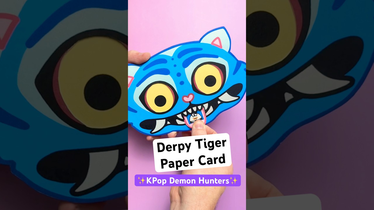 Derpy Tiger Paper Card Craft from KPop Demon Hunters #huntrix #netflix #kpopdemonhunters #papercraft