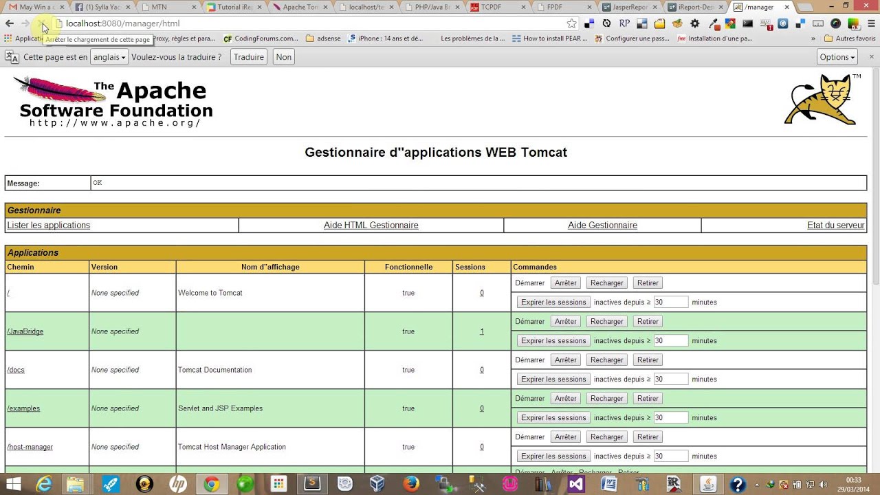 reporting in php: installation de php java bridge