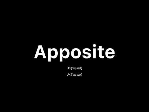 How to Pronounce Apposite: ๐บ๐ธ American English vs. ๐ฌ๐ง British English