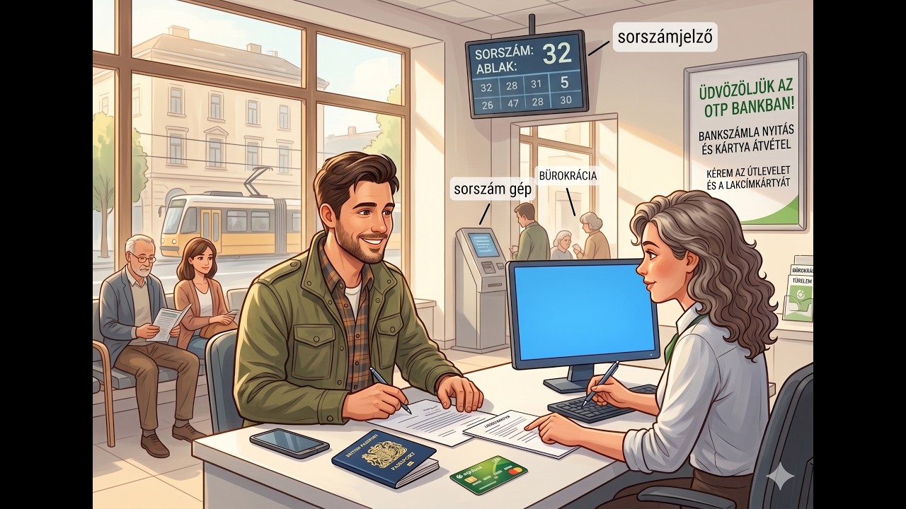 Learn Hungarian Listening: Opening a Bank Account (A bankban – számlanyitás)