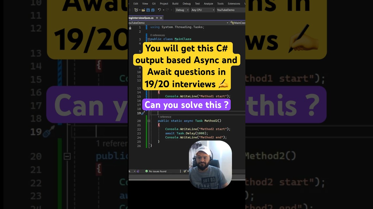 Most asked Async and Await output based interview questions and answers #coding #shorts #csharp