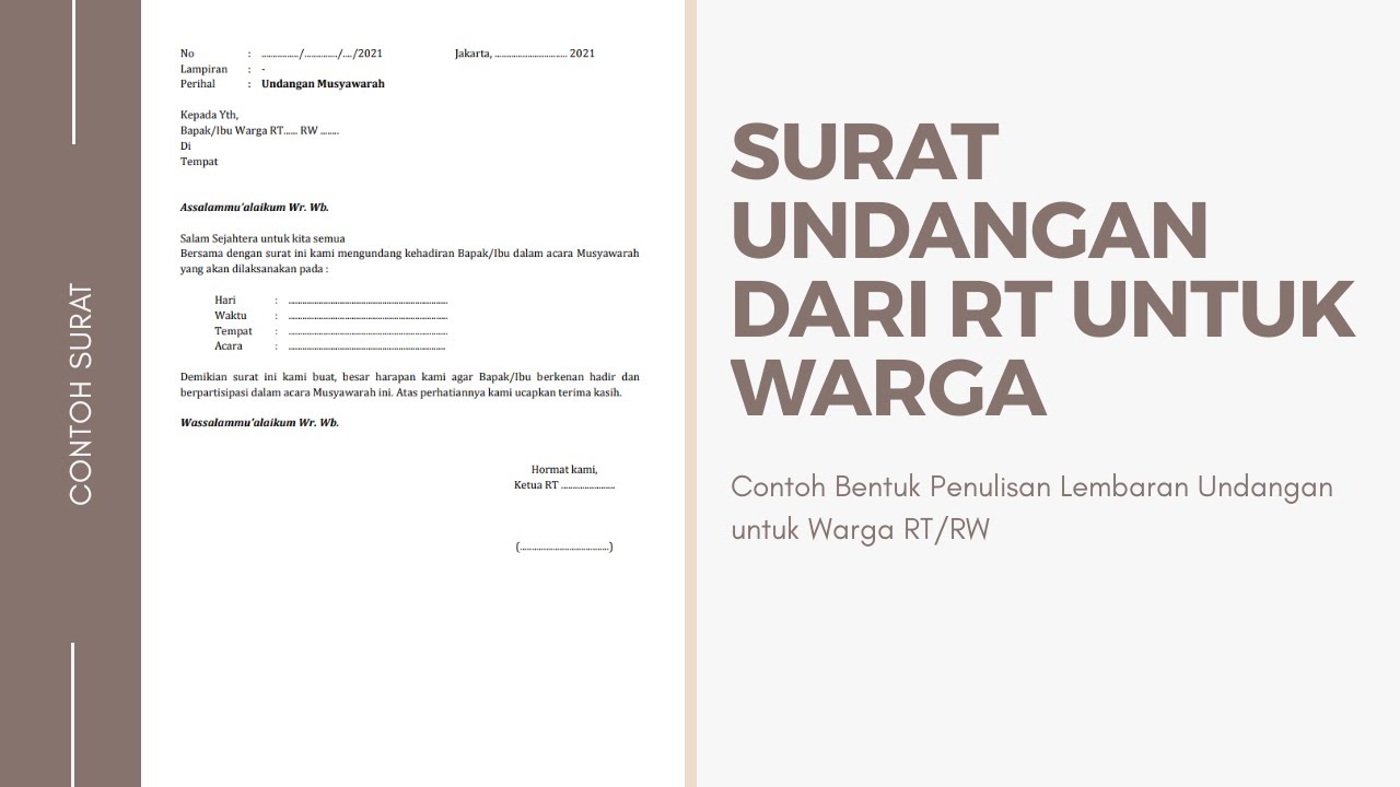 Surat Undangan RT untuk Warga
