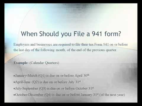 Tax Form 941 Instructions (Filing Requirements) - Video