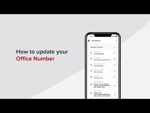 How to update your office number on the ADCB Mobile Banking App