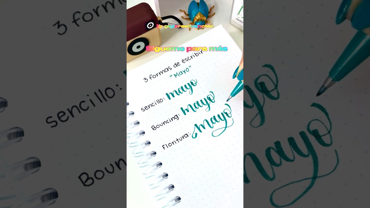 3 formas de escribir Mayo ✨ #caligrafia #tutorial #studygram #plumones