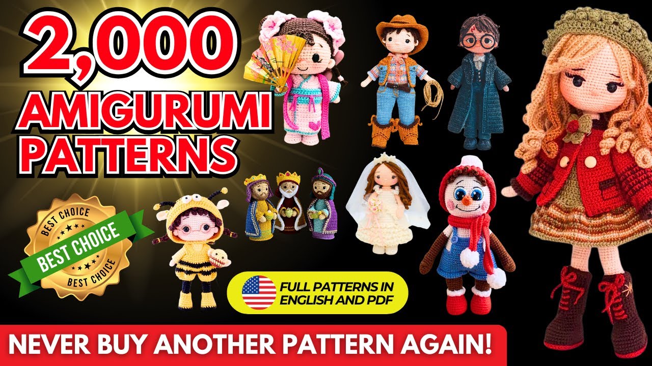 2,000+ Amigurumi Patterns in PDF for Only $30 😱 Instant Access