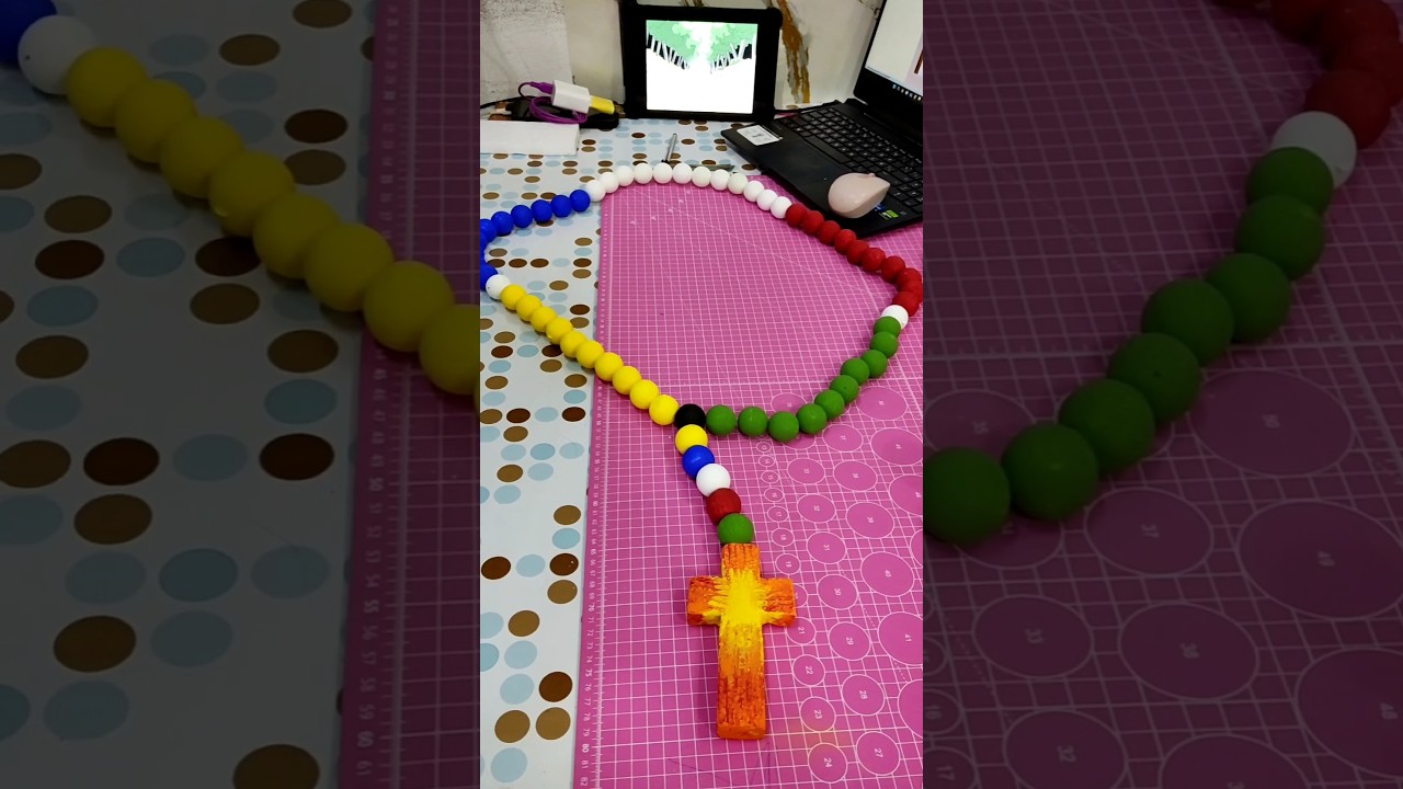 Creación de Rosario con Bolitas de Durapax #music #parati #manualidades#tutorial