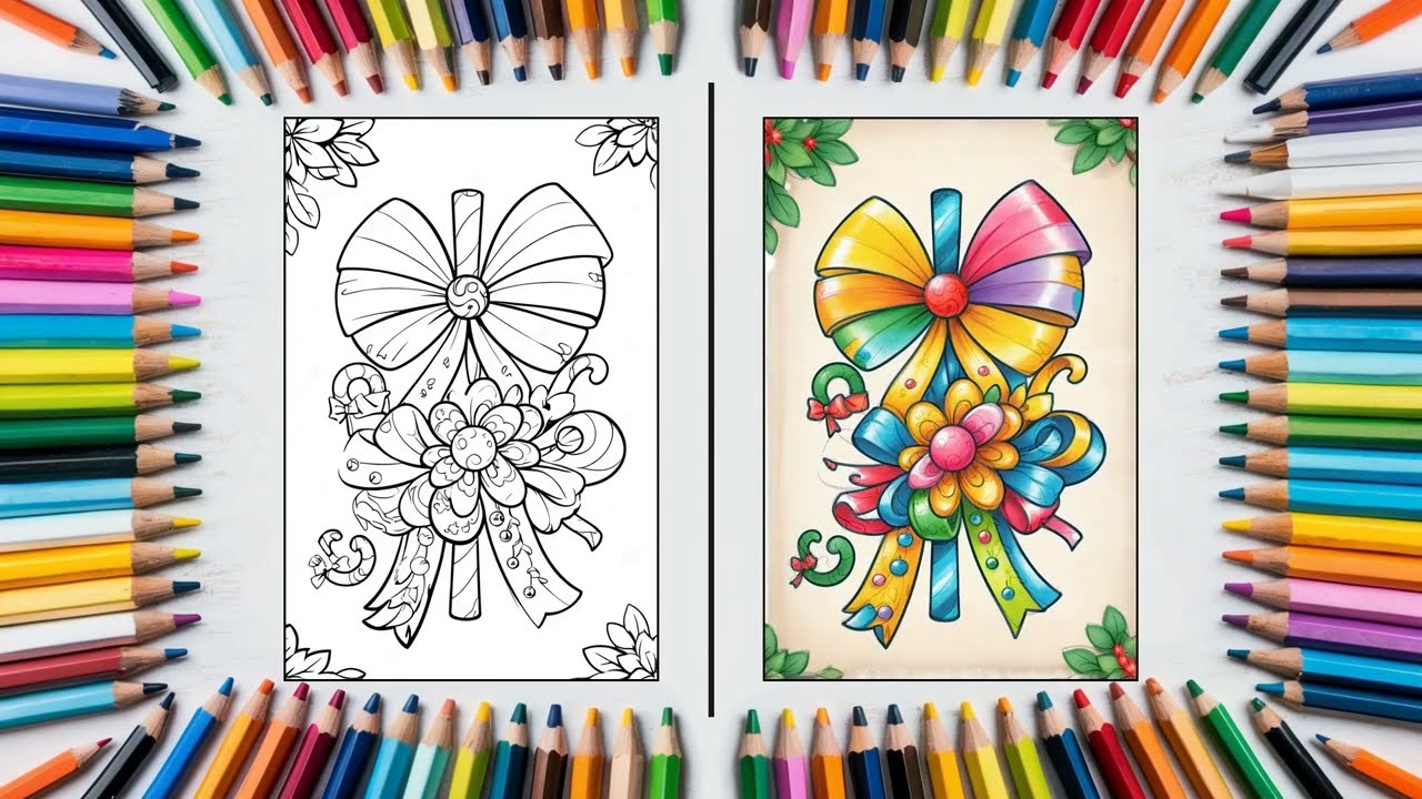 🎄 Perfect Christmas Bow Coloring Pages! 🎨