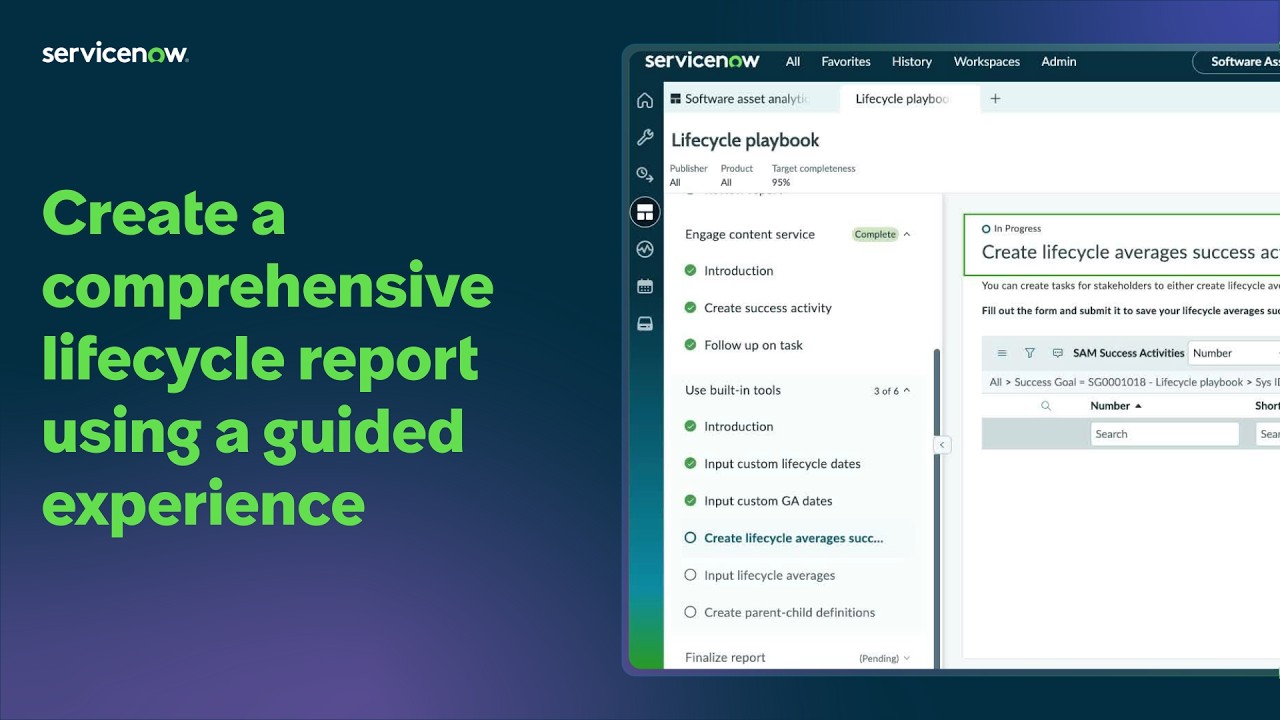 Create a lifecycle report using a guided experience