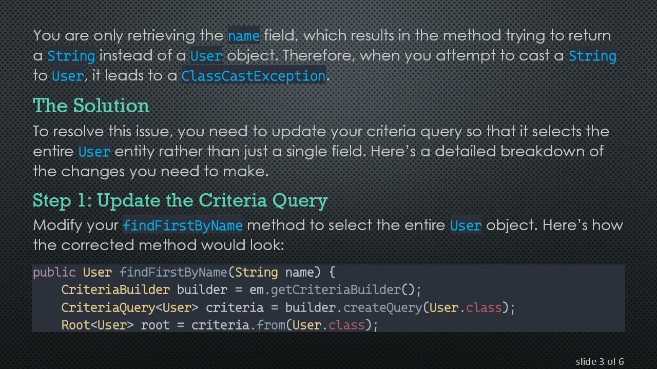 Resolving java.lang.ClassCastException in Spring Data
