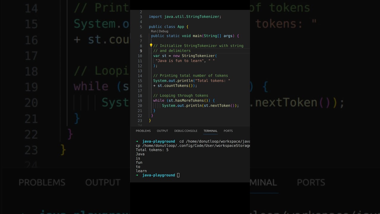 Breaking Strings into Tokens in Java with StringTokenizer