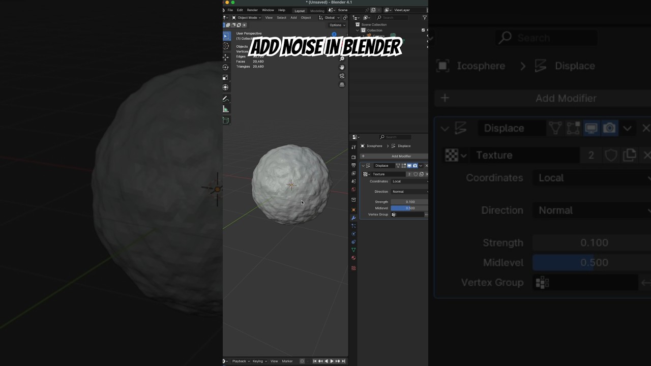Quickly Add Noise to Any Object in Blender #blender #3d #blender3d