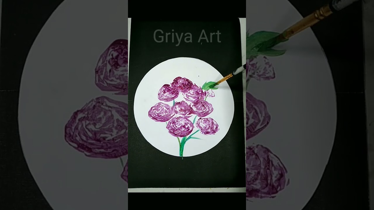 Gambar Bunga Mawar Dengan Kantong Plastik || Kreatif Paint #shorts