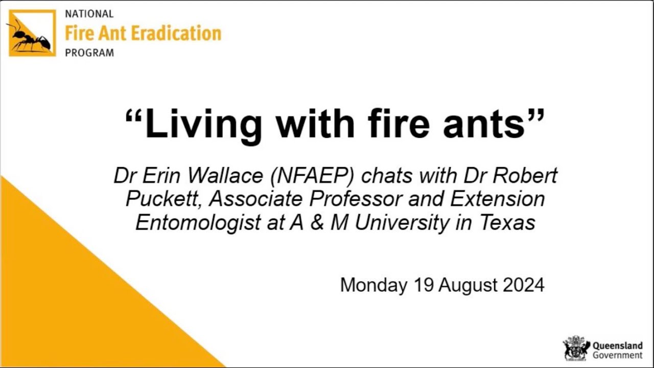 Living with fire ants, Dr Robert Puckett.