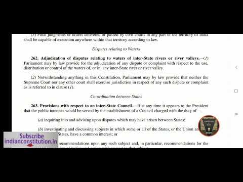 Article 262 of Indian Constitution