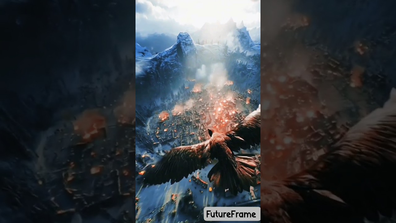 “Unbelievable Scene!🔥, 🤯, 🦅#FutureFrame #AIart #cinematic #future #shorts #visualeffects #shorts