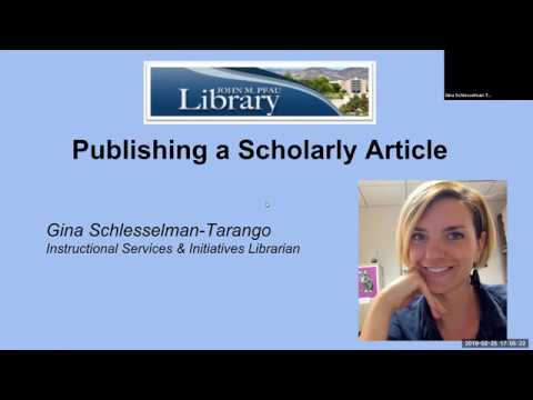 Publishing a Scholarly Article