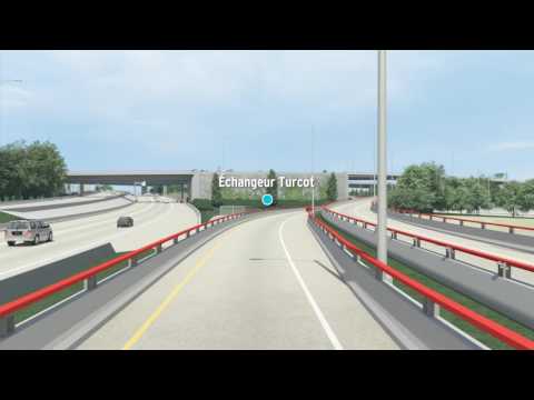 Parcours animé de l’autoroute 20 est vers l’autoroute 15 nord