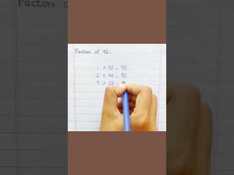 Factors of 92 #shorts
