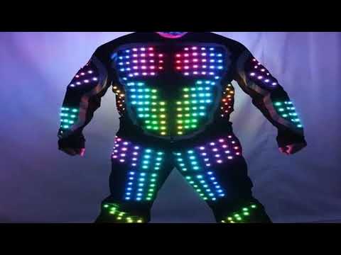 Digital LED Luminous Armor Light Up Jacket Glowing Costumes Suit Bar Nightclub Party Performance Cos