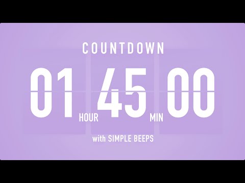1 Hour 45 MinuteCountdown Timer β³ Flip Clock with Bell Alerts ππ