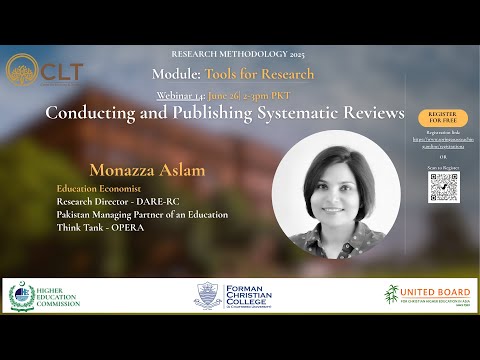 Webinar 14: Conducting and Publishing Systematic Reviews