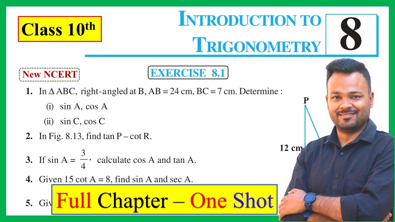 Class 10th Maths Exercise 8.1 || Class 10 ex 8.1 || New NCERT || Ch 8 Introduction to trigonometry