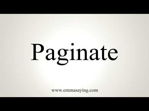 How To Pronounce Paginate