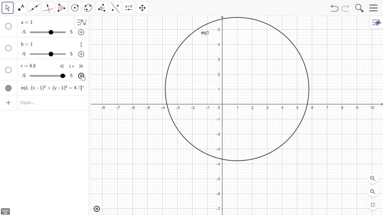 How To Make Conic Section in Geogebra ( Circle)
