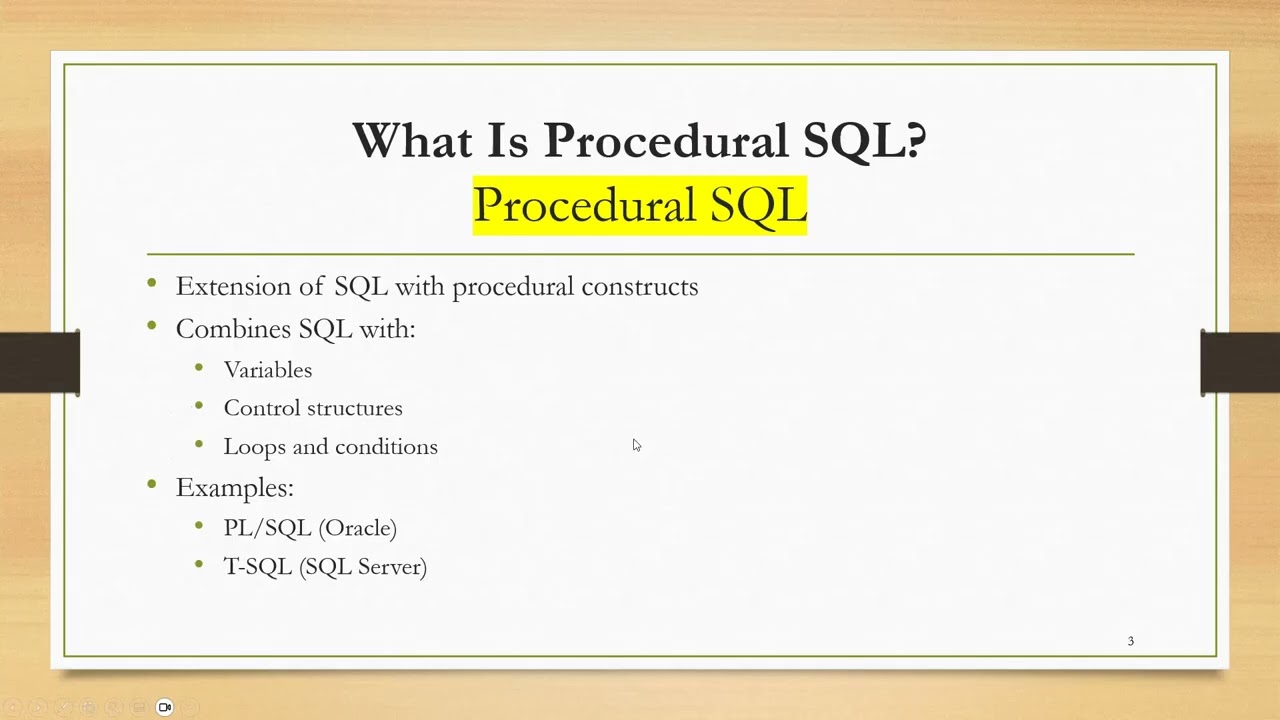 Database Management System: Advanced SQL: Procedural SQL & Programmatic Objects. PL/SQL functions