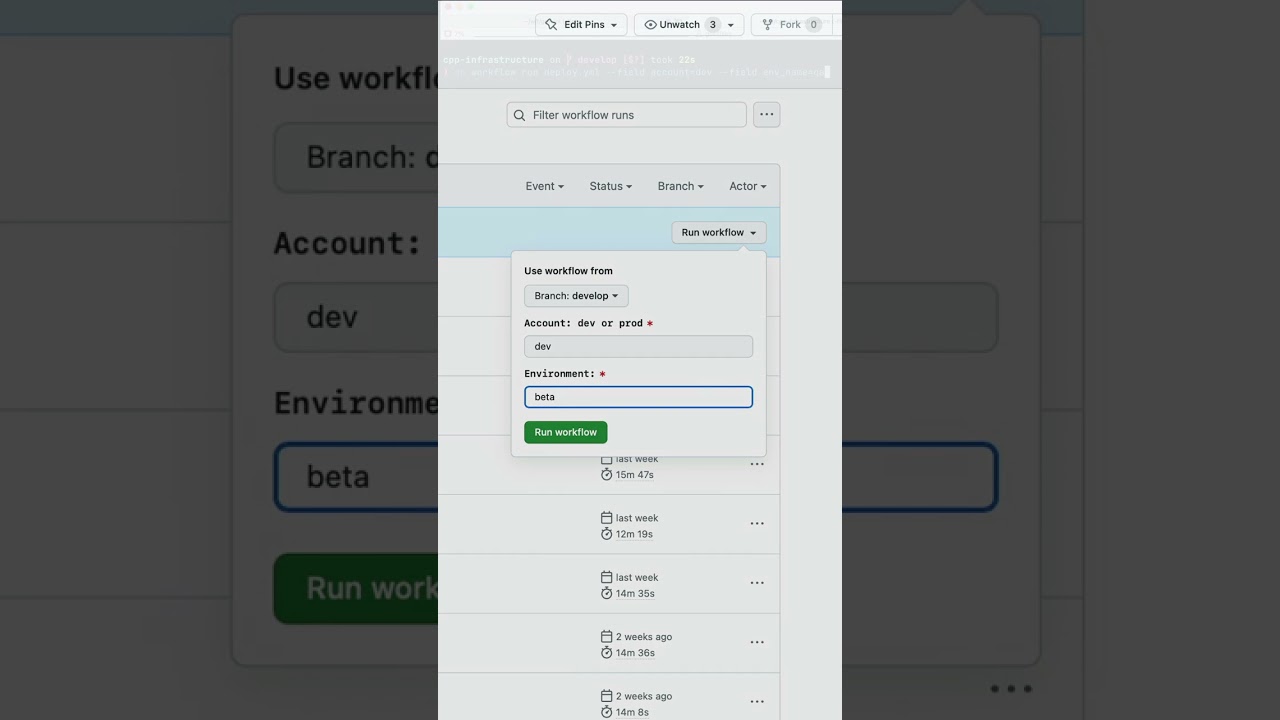 Triggering GitHub Actions from CLI