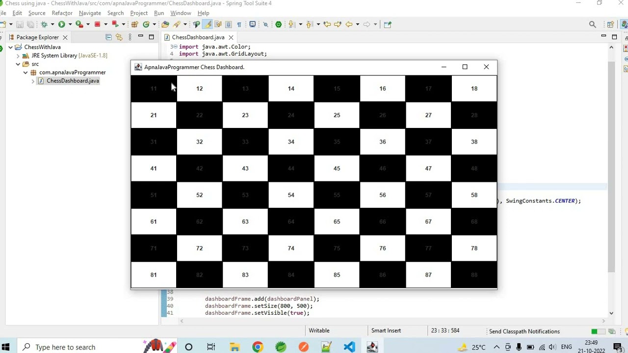 Chess Dashboard using java, swing, awt, programming