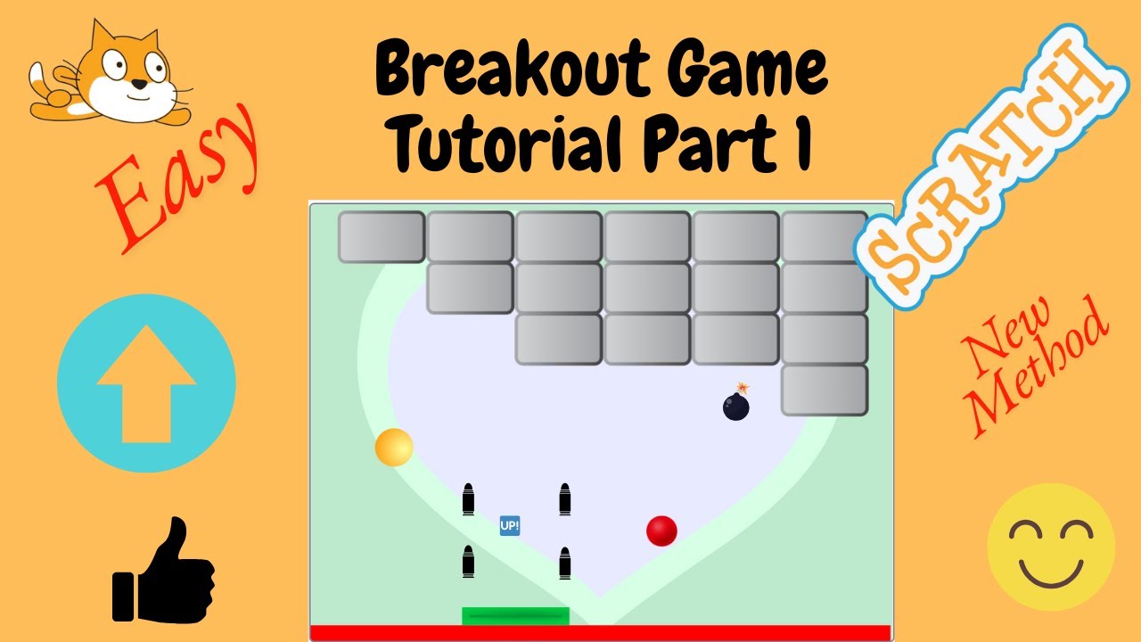 Scratch Breakout Game Tutorial Part 1, Easy Steps, Alternative method, Game development, animation