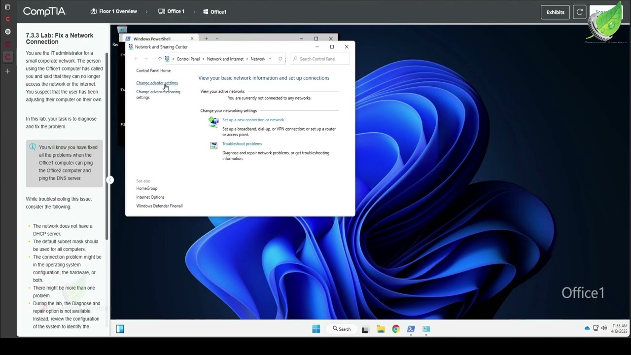 7.3.3 Lab Fix a Network Connection