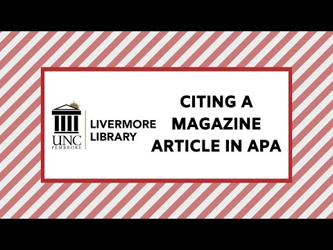 Citing a Magazine article APA 7th