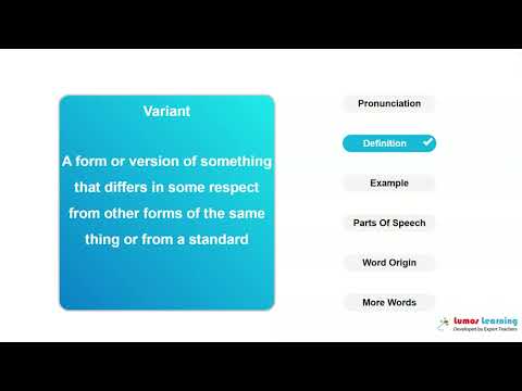 VARIANT - Definition, pronunciation, grammar, meaning - Practice grade 8 vocabulary