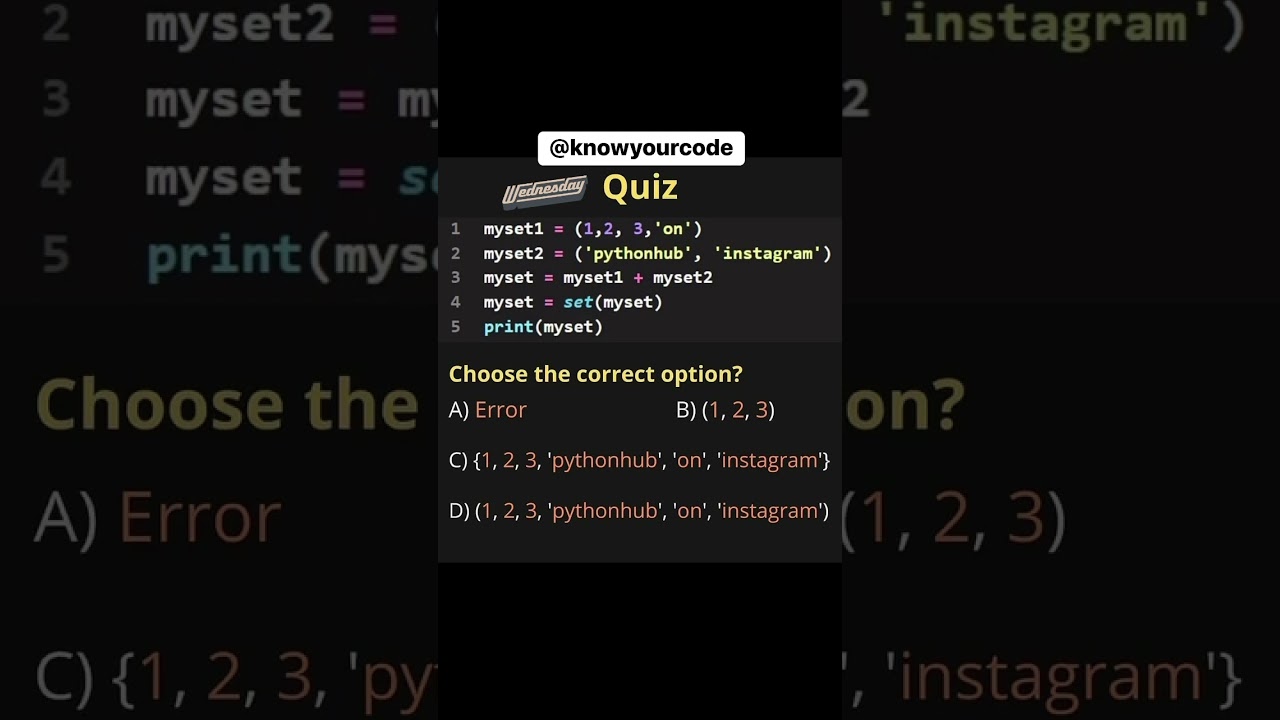 Python quiz time #coding #python #quiz #pythonista